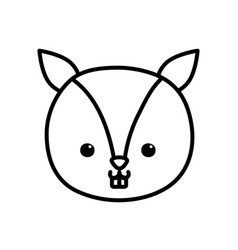 Cute squirrel head cartoon icon Royalty Free Vector Image