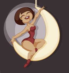 Pinup circus artist silhouette inkpen hooper Vector Image