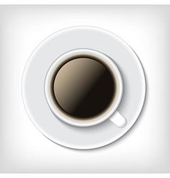 Realistic mug cup of coffee top view Royalty Free Vector