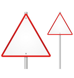 Blank-empty triangle road sign Royalty Free Vector Image