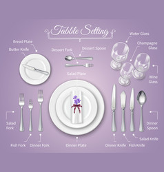 Vintage hand drawn place setting formal dinner Vector Image