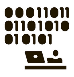 Binary code background black and white Royalty Free Vector