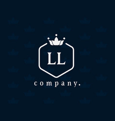 Letter ll l crown monogram and emblem Royalty Free Vector