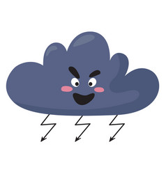Cute weather characters happy face sun and cloud Vector Image