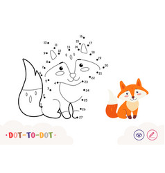 Colorful kids cut and glue game with a fox Vector Image