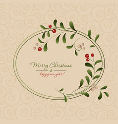 Decorative frame with winter plants Royalty Free Vector