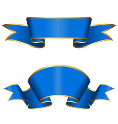 Blue round frame with ribbon Royalty Free Vector Image