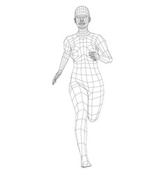 Wireframe running woman Royalty Free Vector Image