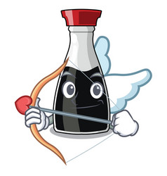Cupid soy sauce in a cartoon bottle Royalty Free Vector