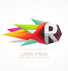 Letter R logo set Color icon templates design Vector Image