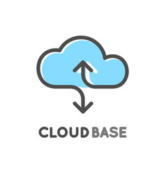 Cloud database logo isolated logotype data Vector Image