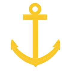 Gold anchor art icon symbol Royalty Free Vector Image