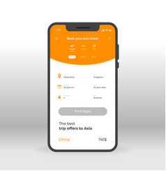 Orange and yellow online banking ui ux gui screen Vector Image