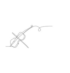 Violin continuous one line drawing minimalist Vector Image