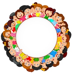 Crowd of children with blank space Royalty Free Vector Image