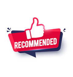 Follow us banner round label with thumbs up Vector Image