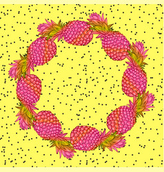 Pineapple creative trendy art wreath Royalty Free Vector