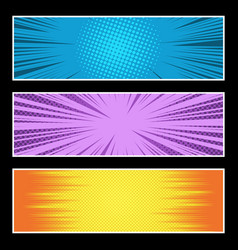 Comic bright horizontal explosive banners Vector Image