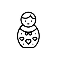 Russian doll retro babushka icons set Royalty Free Vector