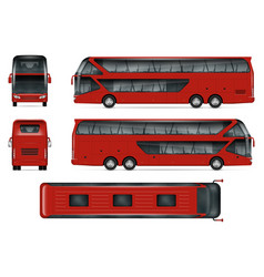 Realistic travel bus side front back top view Vector Image