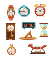 Set of clock Royalty Free Vector Image - VectorStock