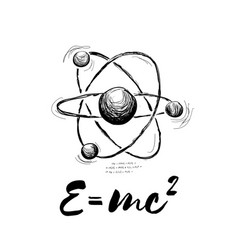 Simple model of atom structure with electrons Vector Image