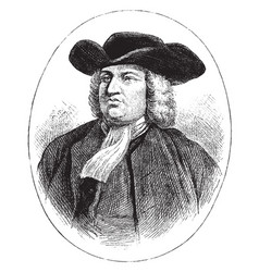 William penn vintage Royalty Free Vector Image