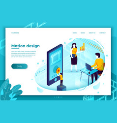 Motion design studio working process Royalty Free Vector