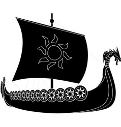 Vikings boat stencil Royalty Free Vector Image