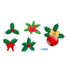 Realistic christmas decoration wallpaper isolated Vector Image