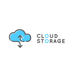 Cloud storage logotype data share logo Royalty Free Vector