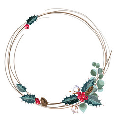 Christmas circle frame Royalty Free Vector Image