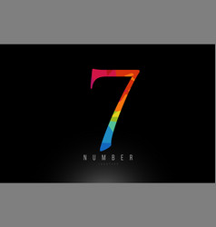 7 number rainbow colored logo company icon design Vector Image