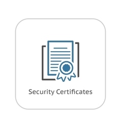Security Certificates Icon Flat Design Royalty Free Vector