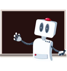 Teacher robot in front a blackboard cartoon Vector Image