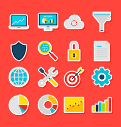 Big data flat circle Royalty Free Vector Image