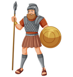 Davids triumph defeating goliath in religious Vector Image