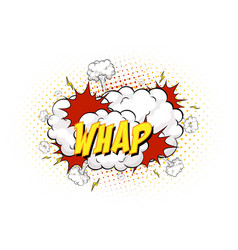 Whap text on comic cloud explosion isolated Vector Image