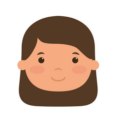 Cute little girl head character Royalty Free Vector Image