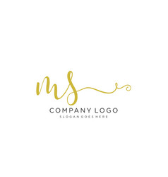 Ms initial handwriting logo design Royalty Free Vector Image