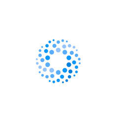 Isolated abstract round shape blue color logo set Vector Image