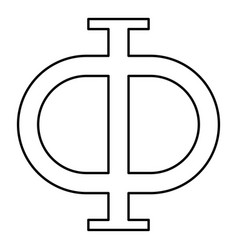 Phi greek symbol capital letter uppercase font Vector Image