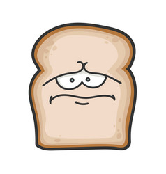 Slice bread cartoon character with sunglasses Vector Image