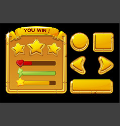 Concept golden user interface for game Royalty Free Vector