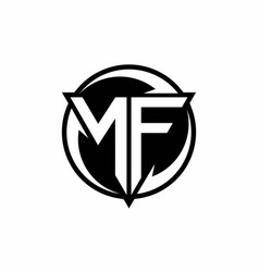 Nf logo with negative space triangle shape Vector Image