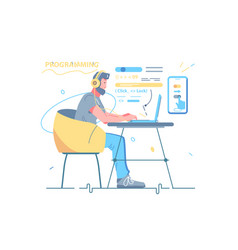 Developing programming and coding technologies Vector Image