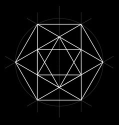 Hexahedron from metatrons cube sacred geometry Vector Image
