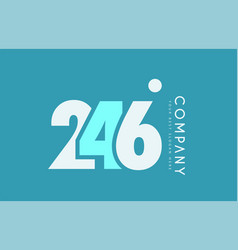 Number 246 blue white cyan logo icon design Vector Image