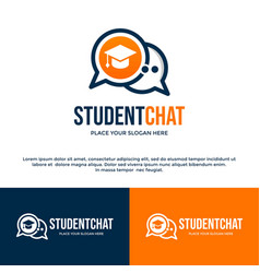 Education student logo learning with student hat Vector Image