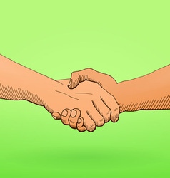 Handshake blue shaking hands Royalty Free Vector Image